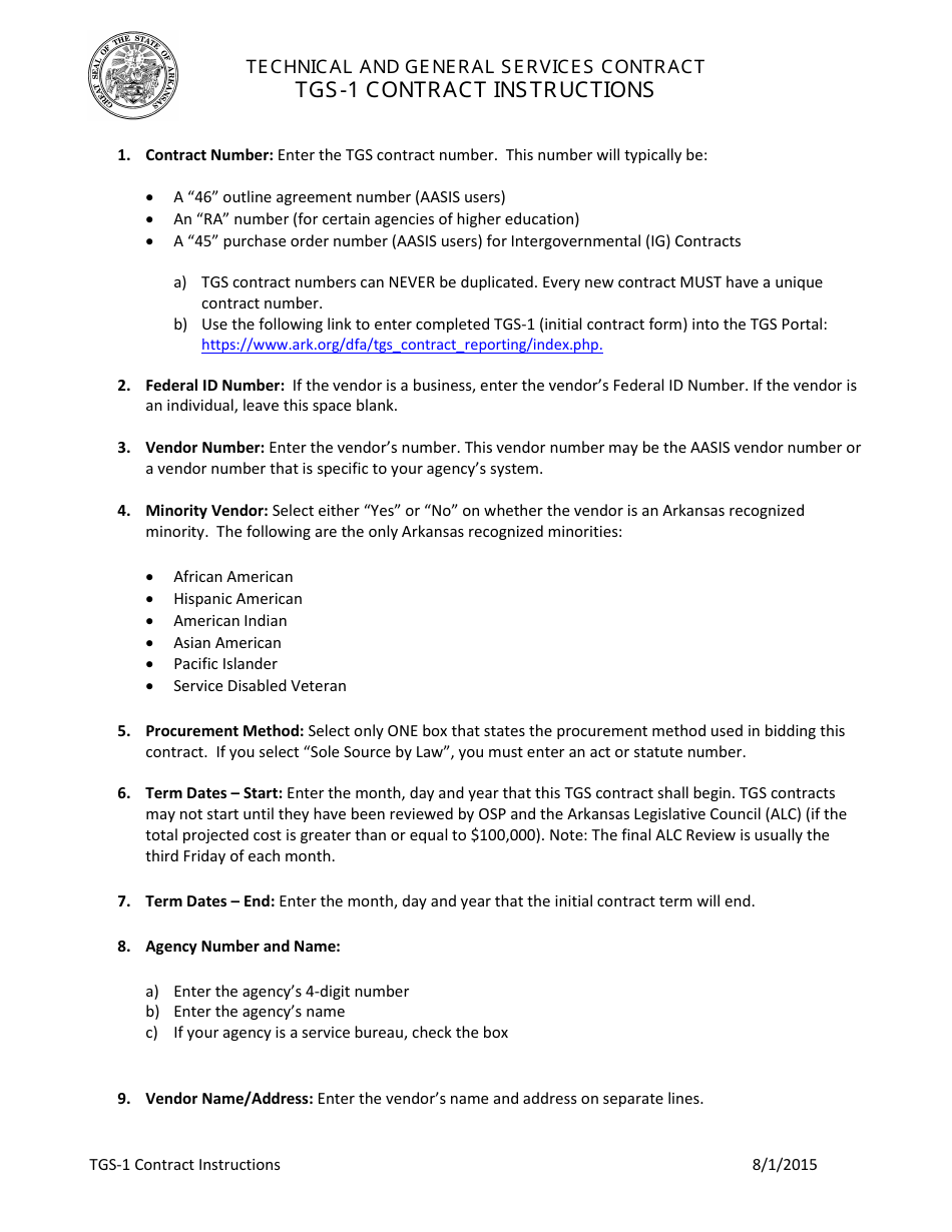 Download Instructions for Form TGS-1 Technical and General Services ...