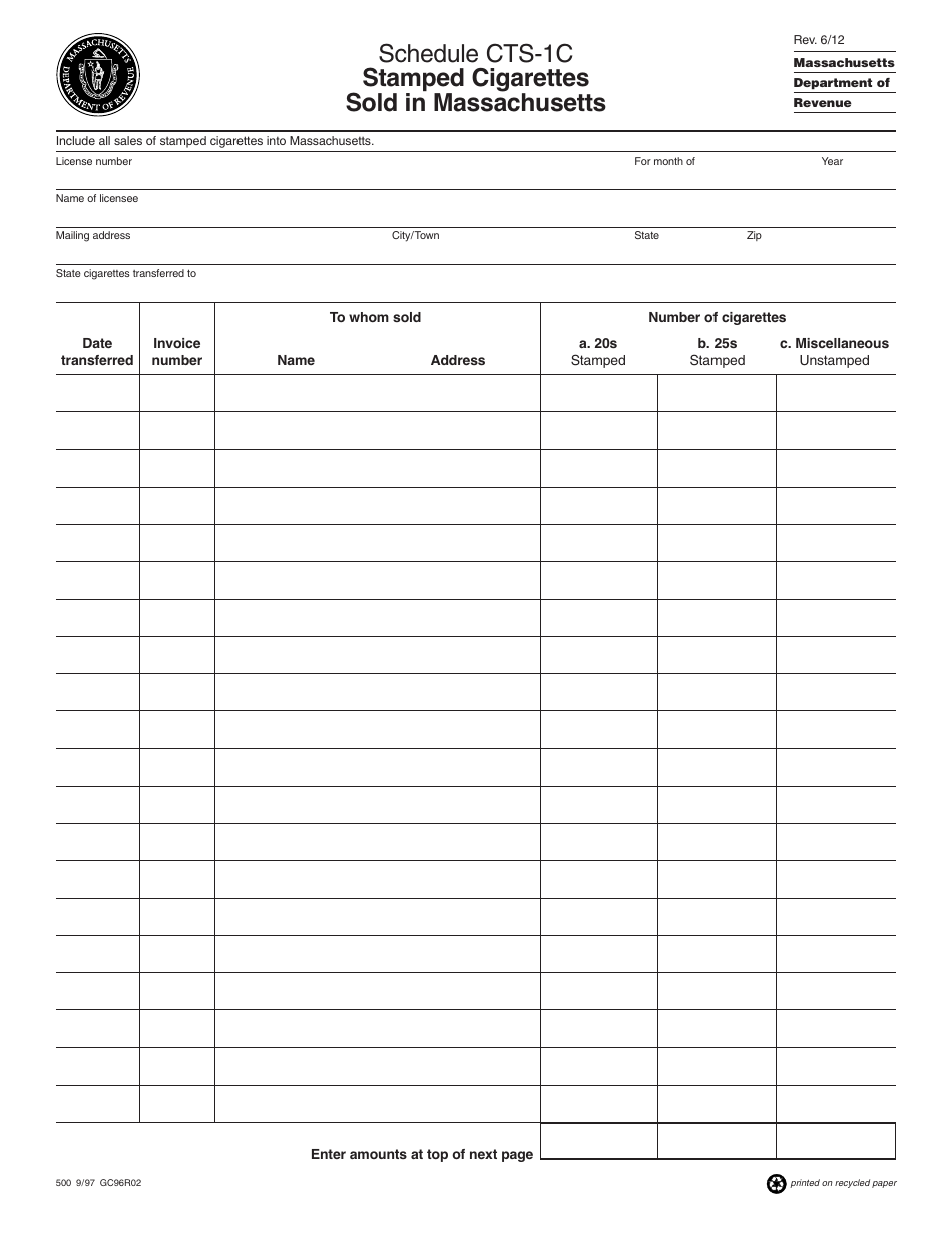Form CTS-1C Schedule CTS-1C - Fill Out, Sign Online and Download ...