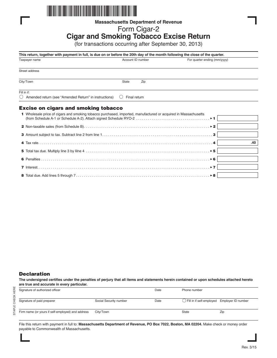 Form Cigar-2 - Fill Out, Sign Online and Download Printable PDF ...