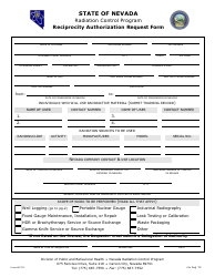 Nevada Reciprocity Authorization Request Form - Fill Out, Sign Online ...