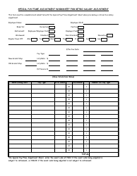 Nevada Special Pay/Time Adjustment Worksheet for Retro Salary ...