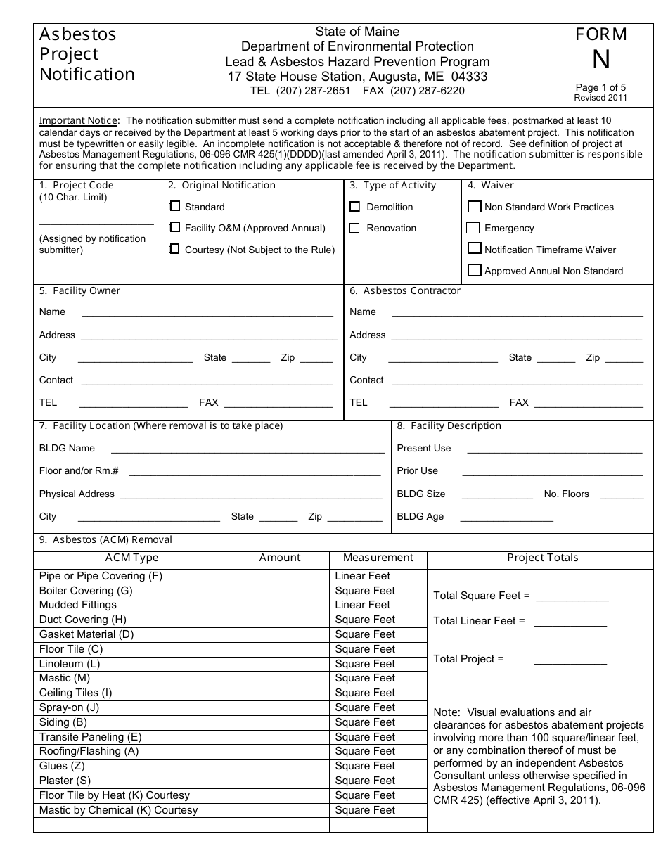Form N - Fill Out, Sign Online and Download Fillable PDF, Maine ...