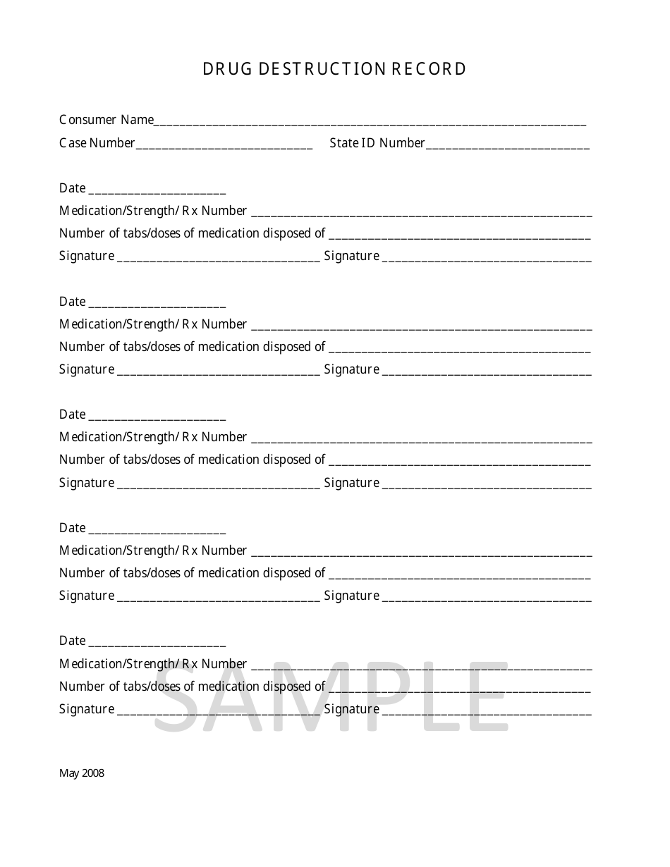 Missouri Drug Destruction Record - Fill Out, Sign Online and Download ...