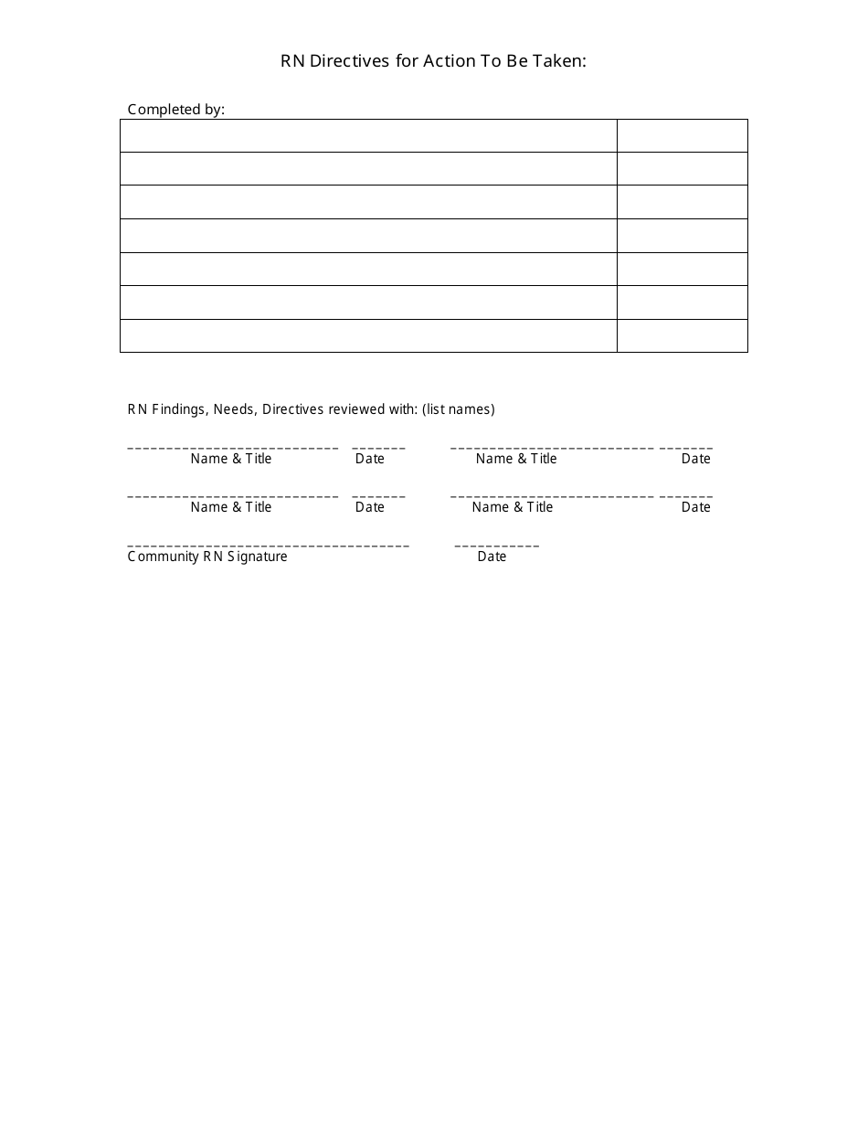 Missouri Rn Directives for Action to Be Taken - Fill Out, Sign Online ...