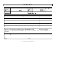 Blank We Owe Form Download Printable PDF | Templateroller