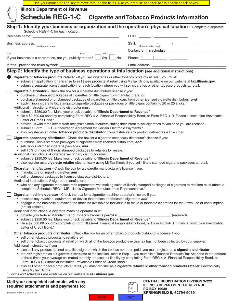 Illinois Cigarette and Tobacco Products Information - Fill Out, Sign ...