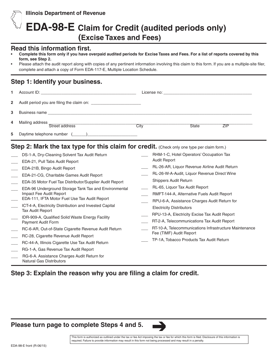 Form EDA-98-E - Fill Out, Sign Online and Download Fillable PDF ...