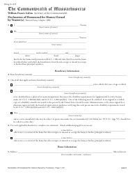 Massachusetts Declaration of Homestead for Homes Owned by Trustee(S ...
