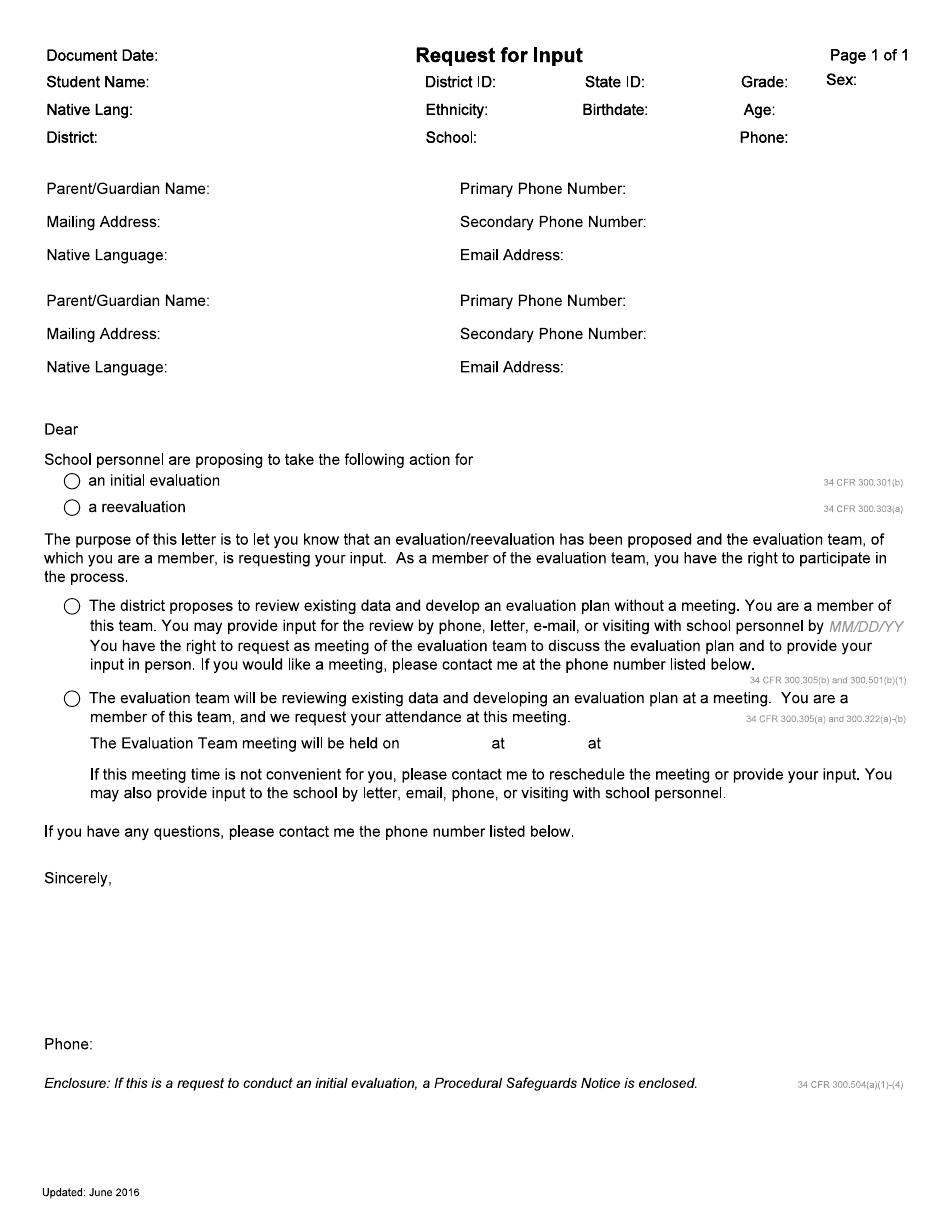 Idaho Request for Input - Fill Out, Sign Online and Download PDF ...