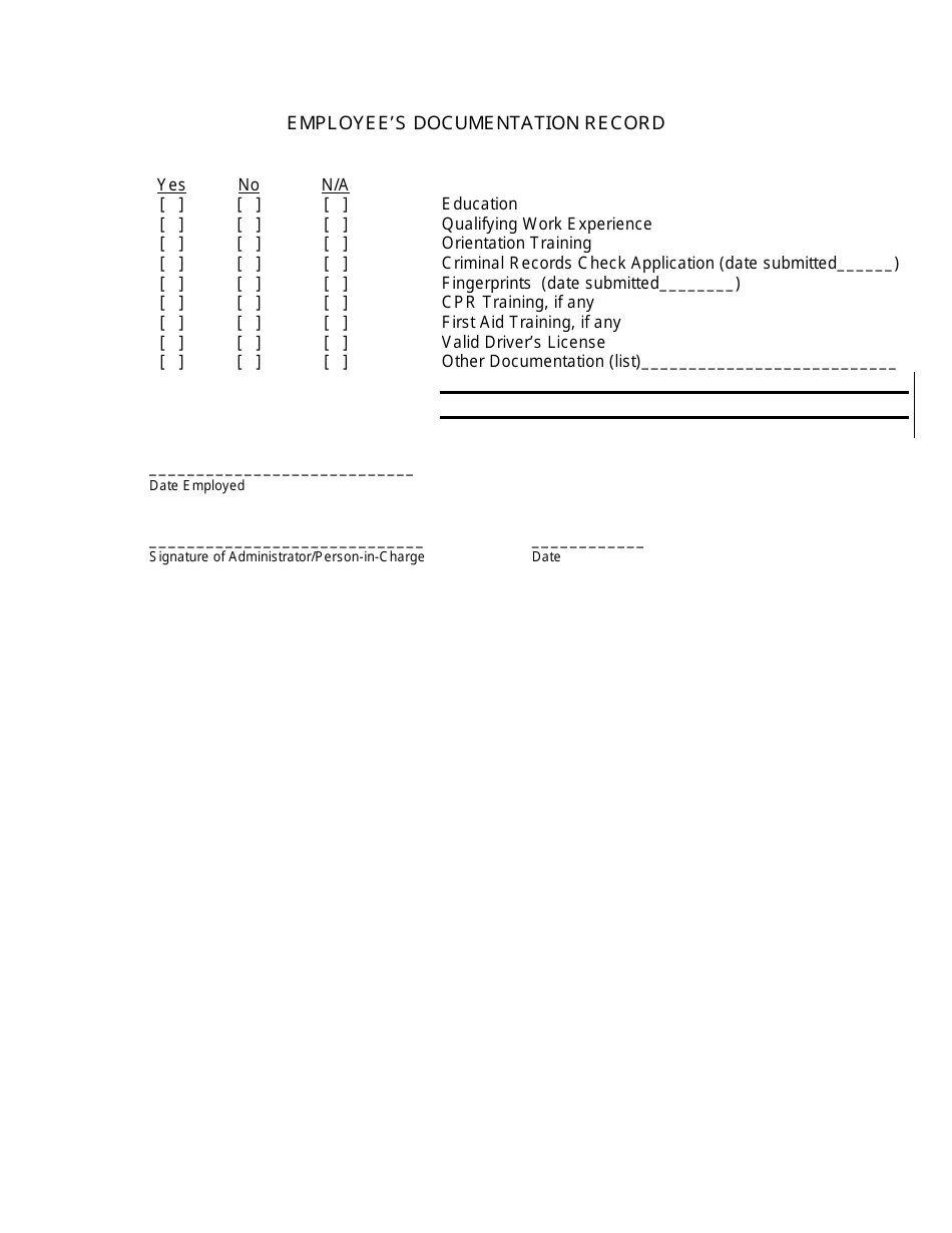 Georgia (United States) Employee's Documentation Record Download ...