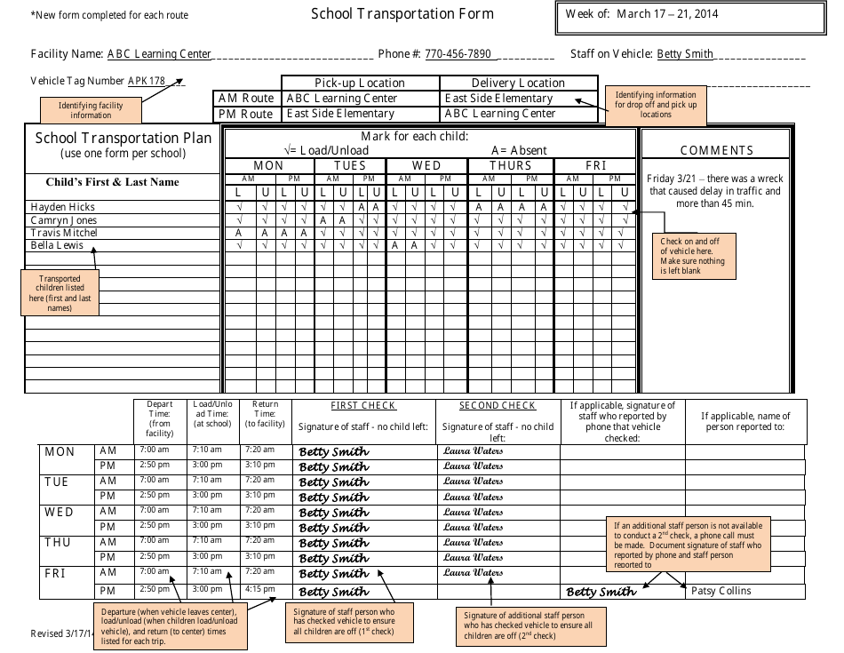 Georgia (United States) School Transportation Form - Fill Out, Sign ...