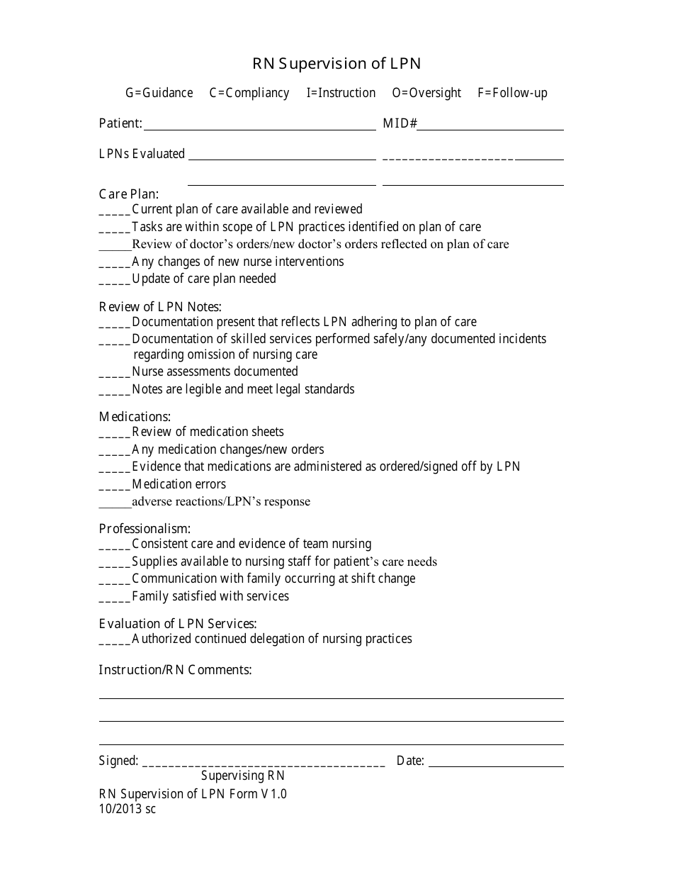 Idaho Rn Supervision of Lpn - Fill Out, Sign Online and Download PDF ...