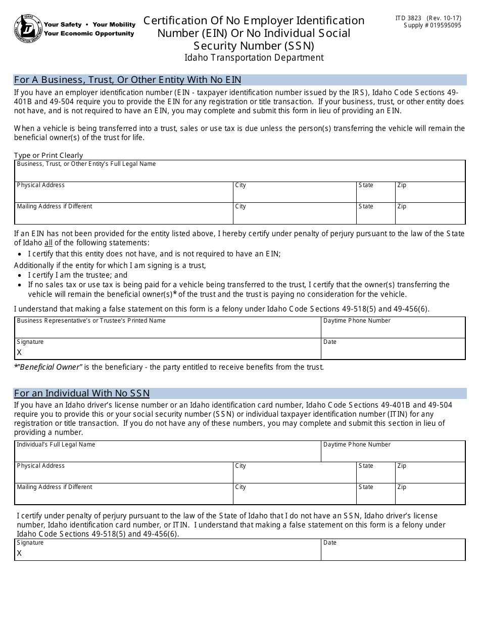 Form Itd3823 Fill Out Sign Online And Download Fillable Pdf Idaho
