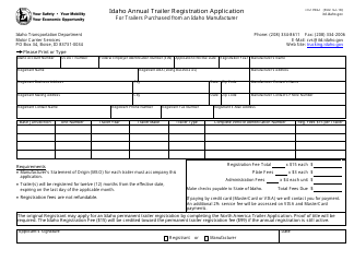 Form ITD3942 Download Fillable PDF or Fill Online Idaho Annual Trailer ...