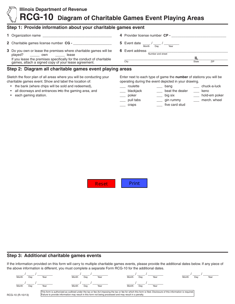 Form RCG-10 - Fill Out, Sign Online and Download Fillable PDF, Illinois ...