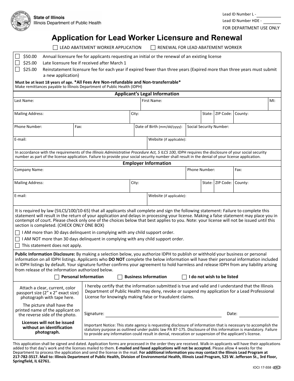 Form IOCI17-558 - Fill Out, Sign Online and Download Fillable PDF ...