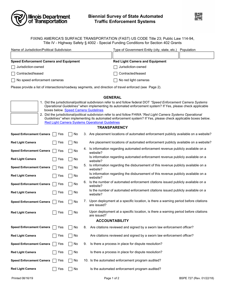 Form BSPE727 - Fill Out, Sign Online and Download Fillable PDF ...