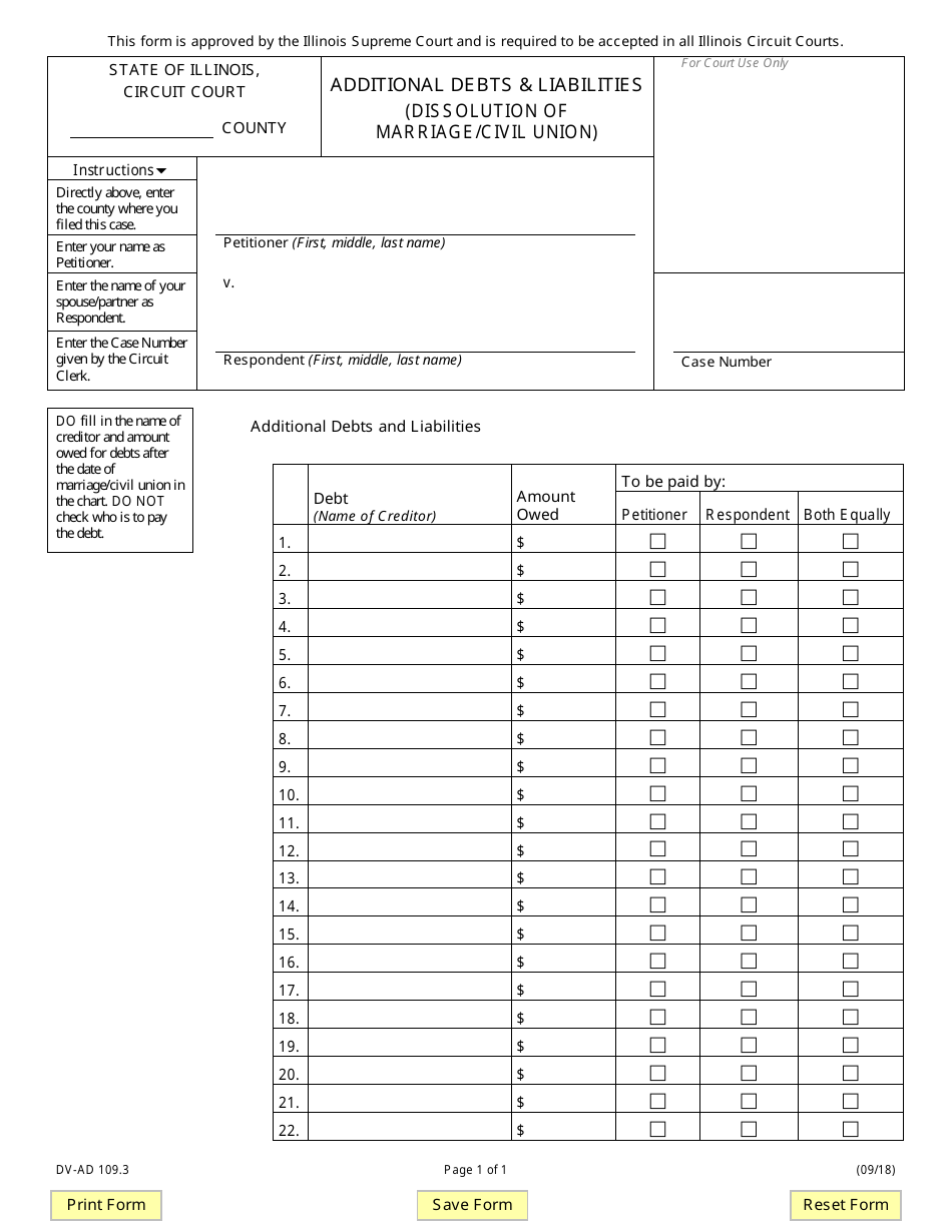 Form DV-AD109.3 - Fill Out, Sign Online and Download Fillable PDF ...