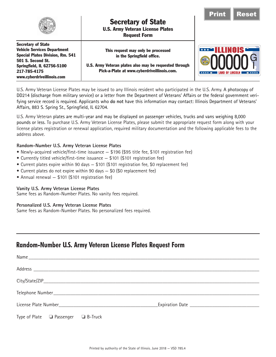 Form VSD785.4 - Fill Out, Sign Online and Download Fillable PDF ...