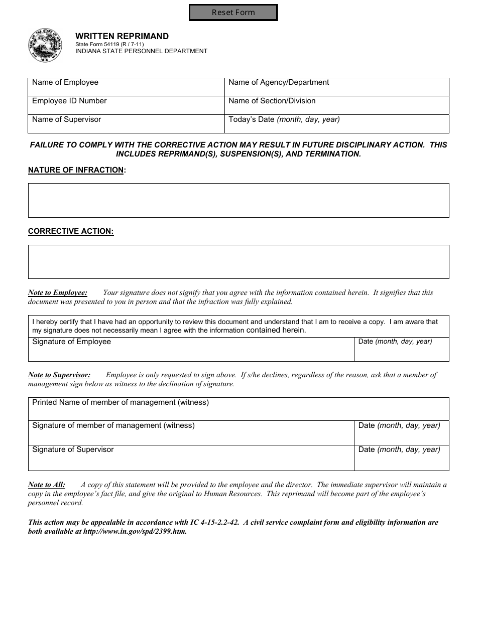 State Form 54119 - Fill Out, Sign Online and Download Fillable PDF ...