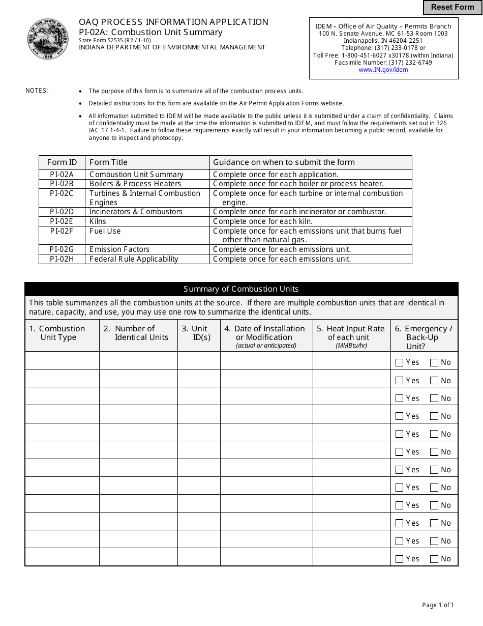 State Form 52535 (PI-02A) - Fill Out, Sign Online and Download Fillable ...