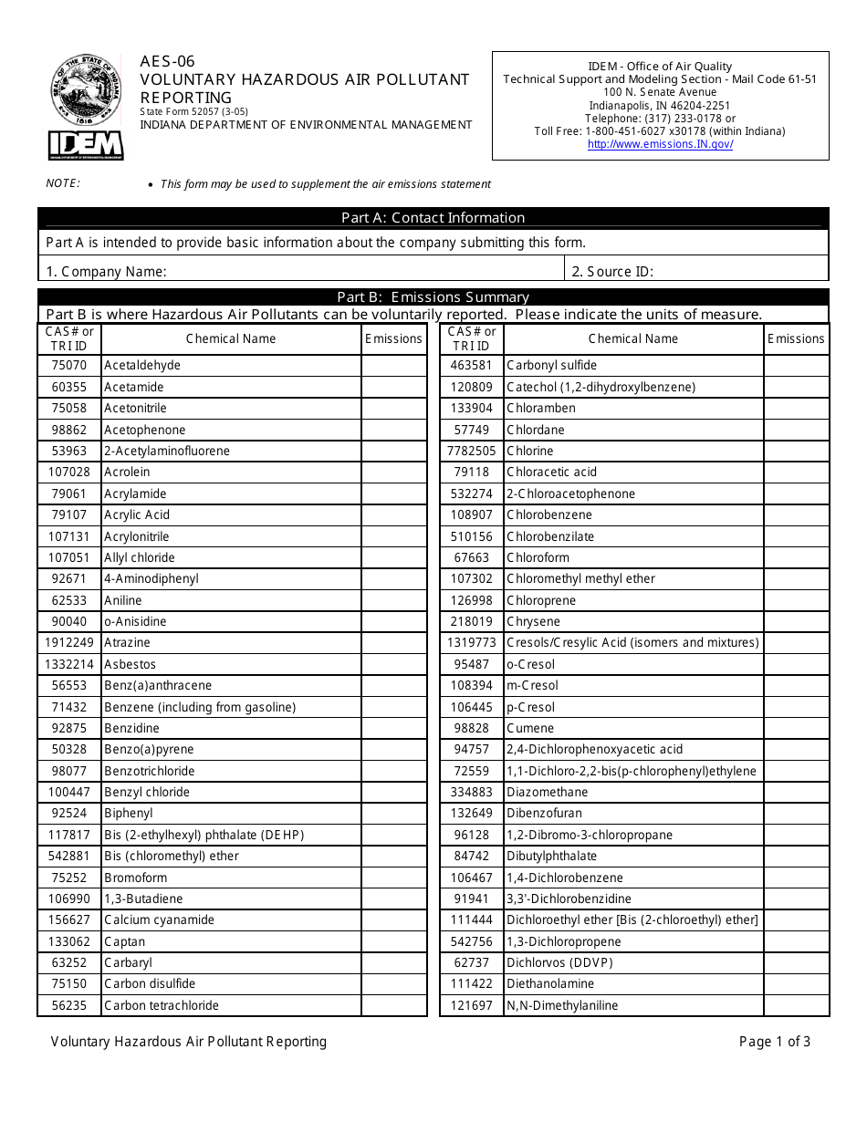 State Form 52057 (AES-06) Download Printable PDF or Fill Online ...