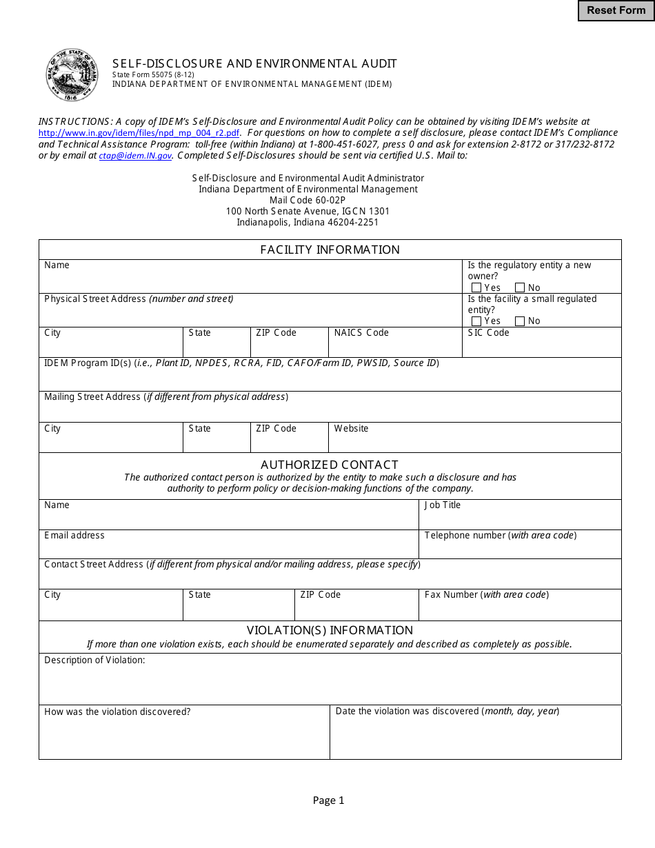 State Form 55075 - Fill Out, Sign Online and Download Fillable PDF ...