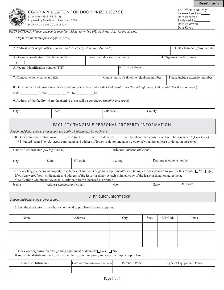 State Form 45386 (CG-DP) - Fill Out, Sign Online and Download Fillable ...