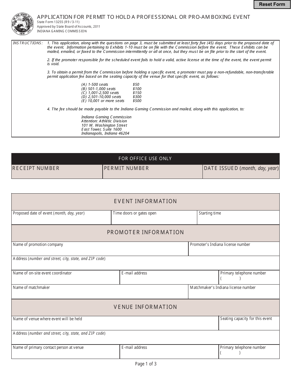State Form 13255 - Fill Out, Sign Online and Download Fillable PDF ...