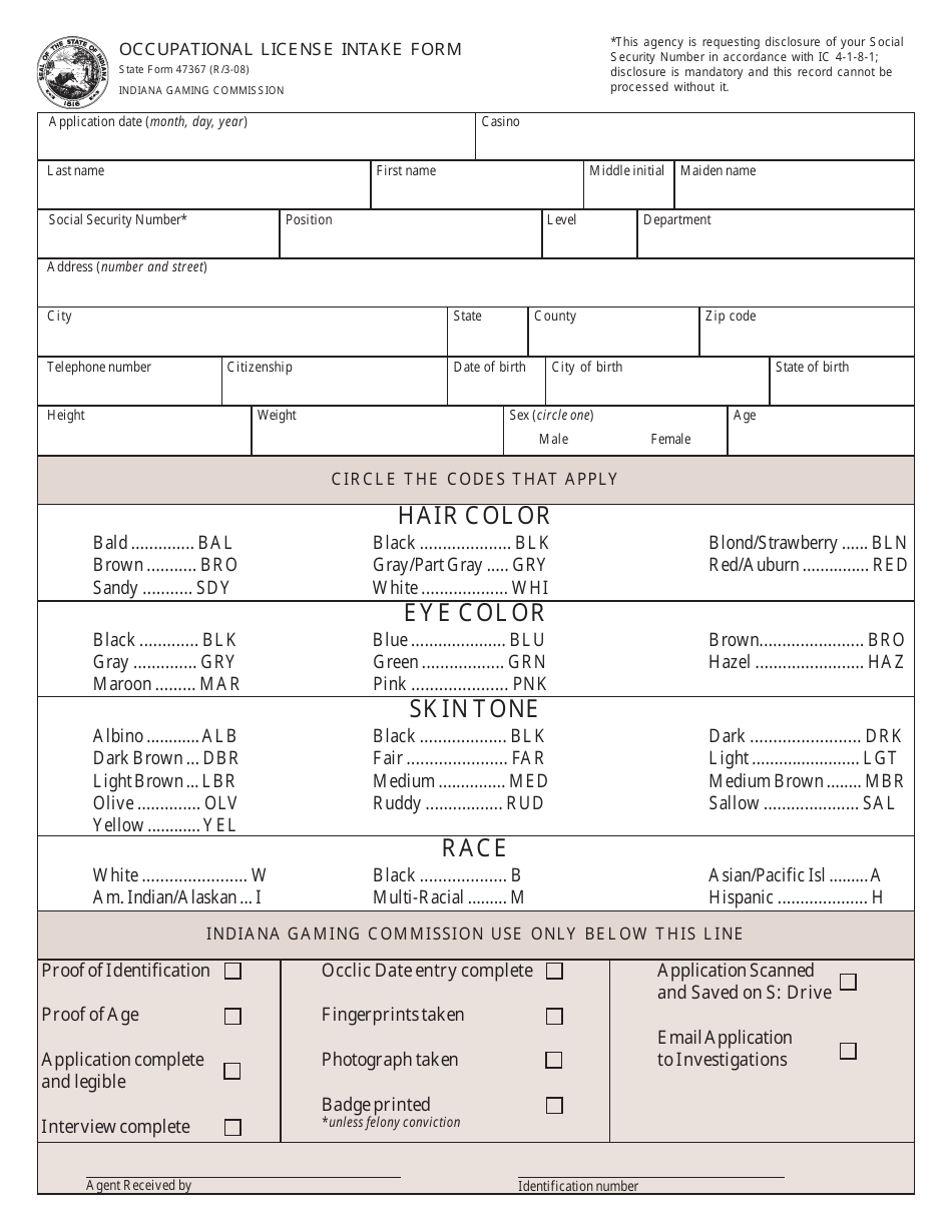 State Form 47367 - Fill Out, Sign Online and Download Printable PDF ...