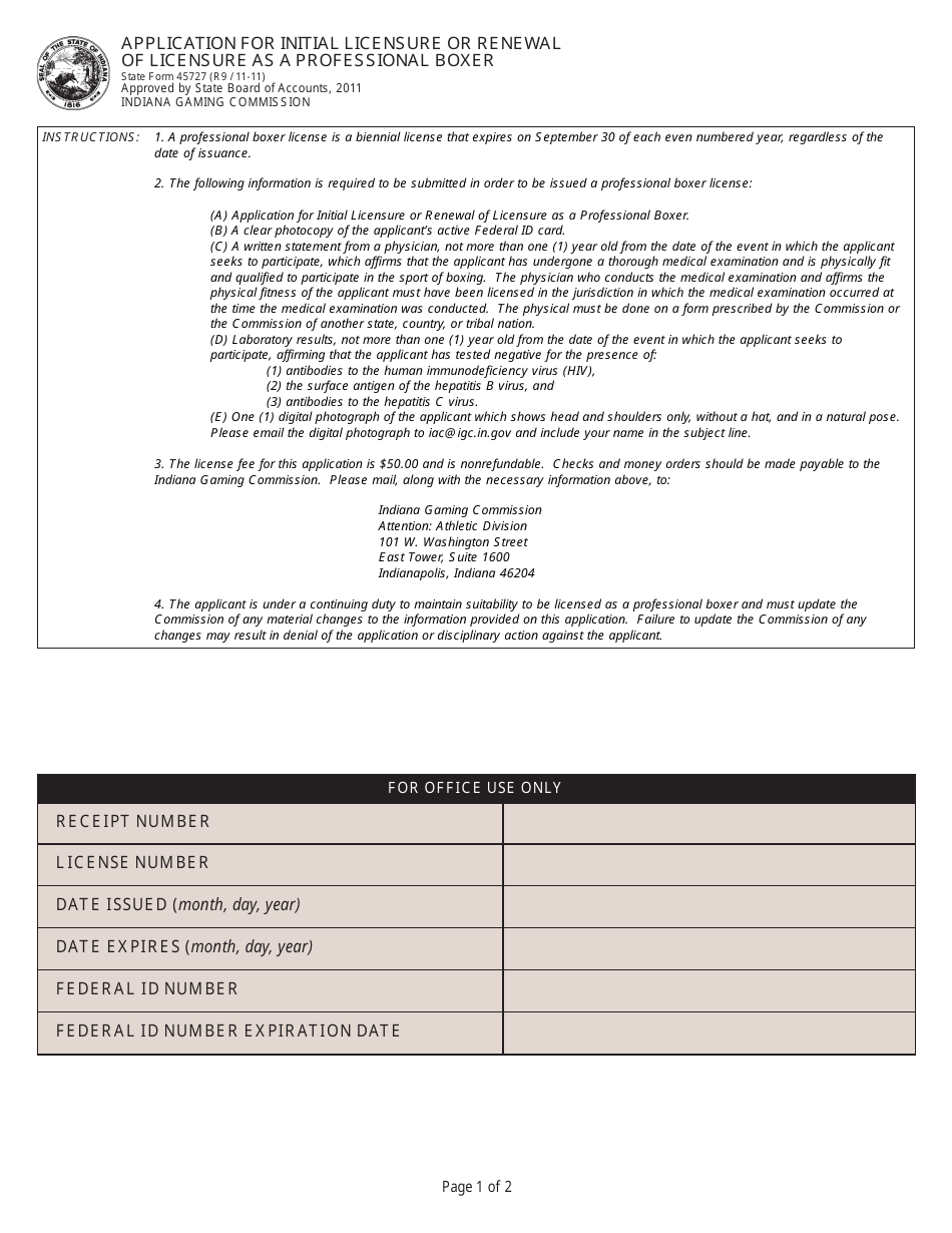 State Form 45727 - Fill Out, Sign Online and Download Fillable PDF ...