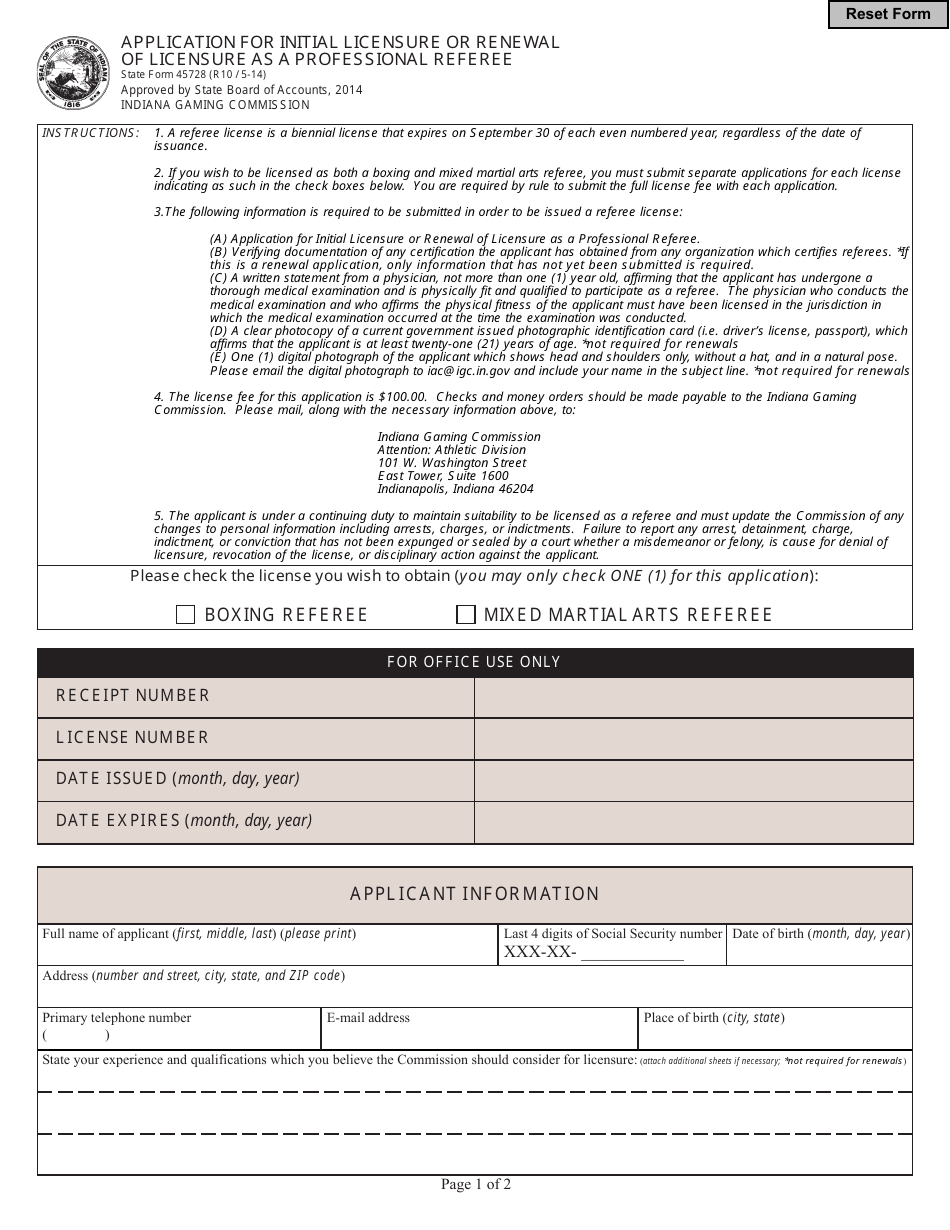 State Form 45728 - Fill Out, Sign Online and Download Fillable PDF ...