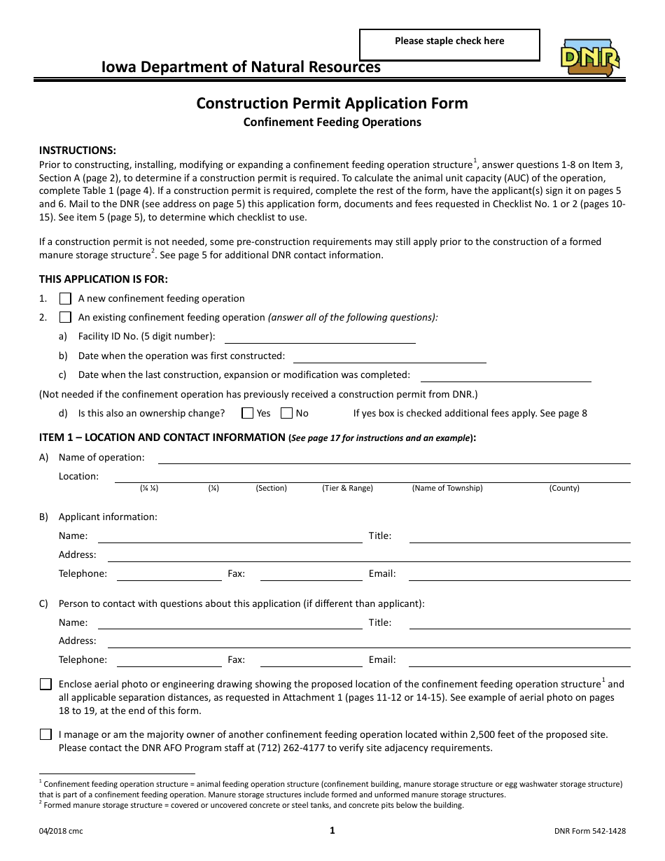 DNR Form 542-1428 - Fill Out, Sign Online and Download Fillable PDF ...