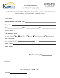 Kansas Electronic Payment Form Download Fillable PDF | Templateroller
