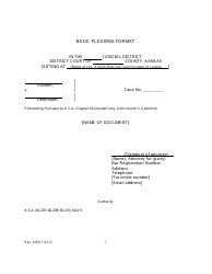 Kansas Basic Pleading Format Download Printable PDF | Templateroller