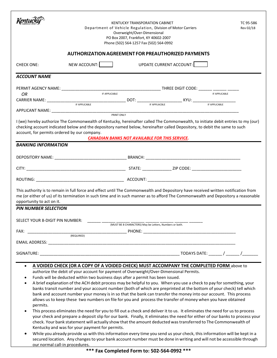 Form TC95-586 - Fill Out, Sign Online and Download Fillable PDF, Kentucky | Templateroller