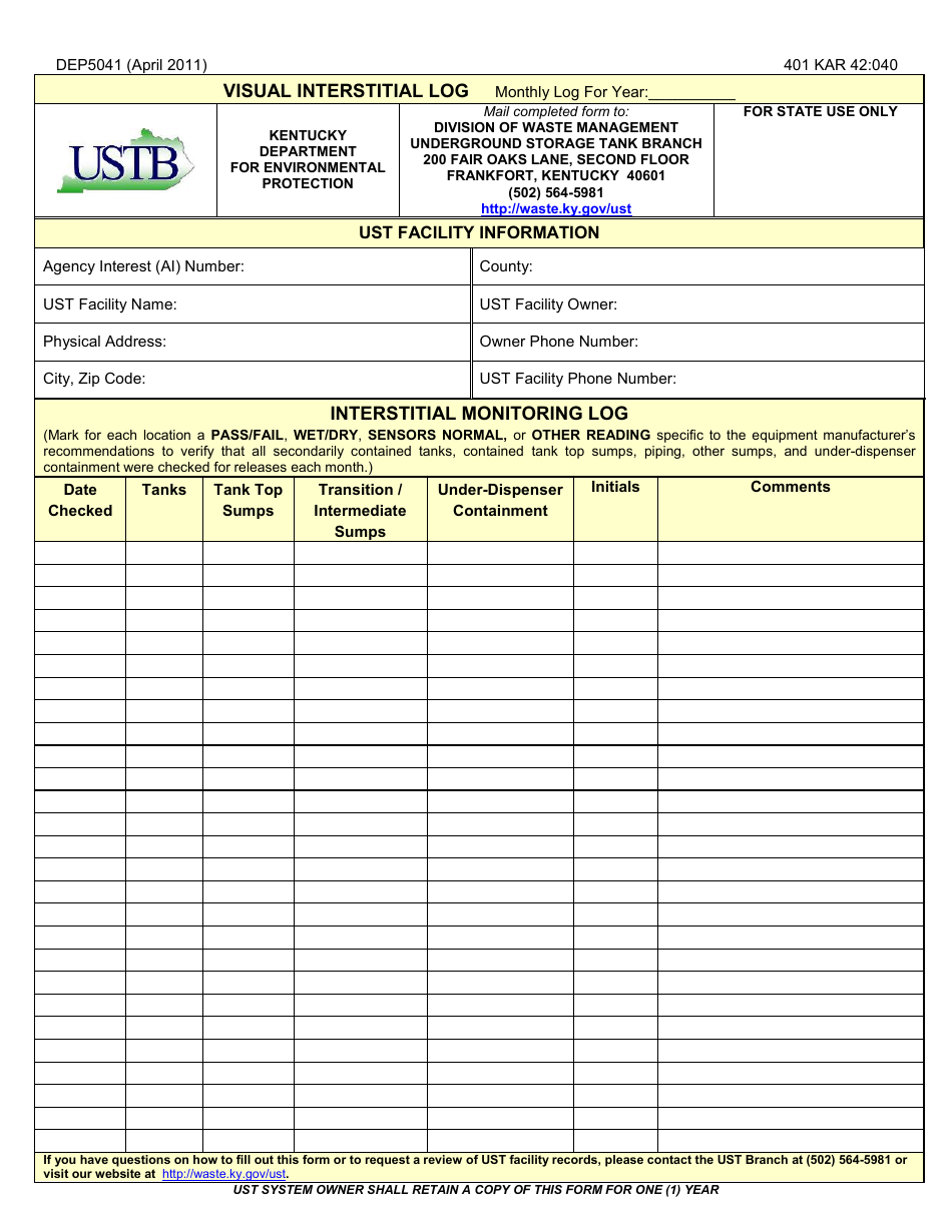 Form DEP5041 - Fill Out, Sign Online and Download Printable PDF ...