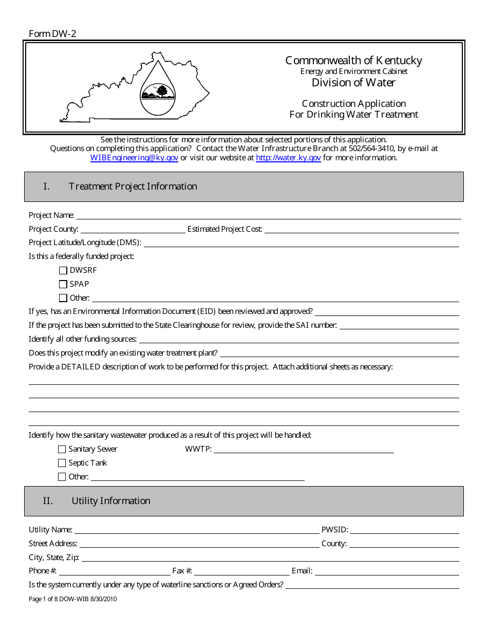 Form DW-2 - Fill Out, Sign Online and Download Fillable PDF, Kentucky ...