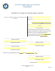 Louisiana Affidavit of Publication of Public Notice - Fill Out, Sign ...