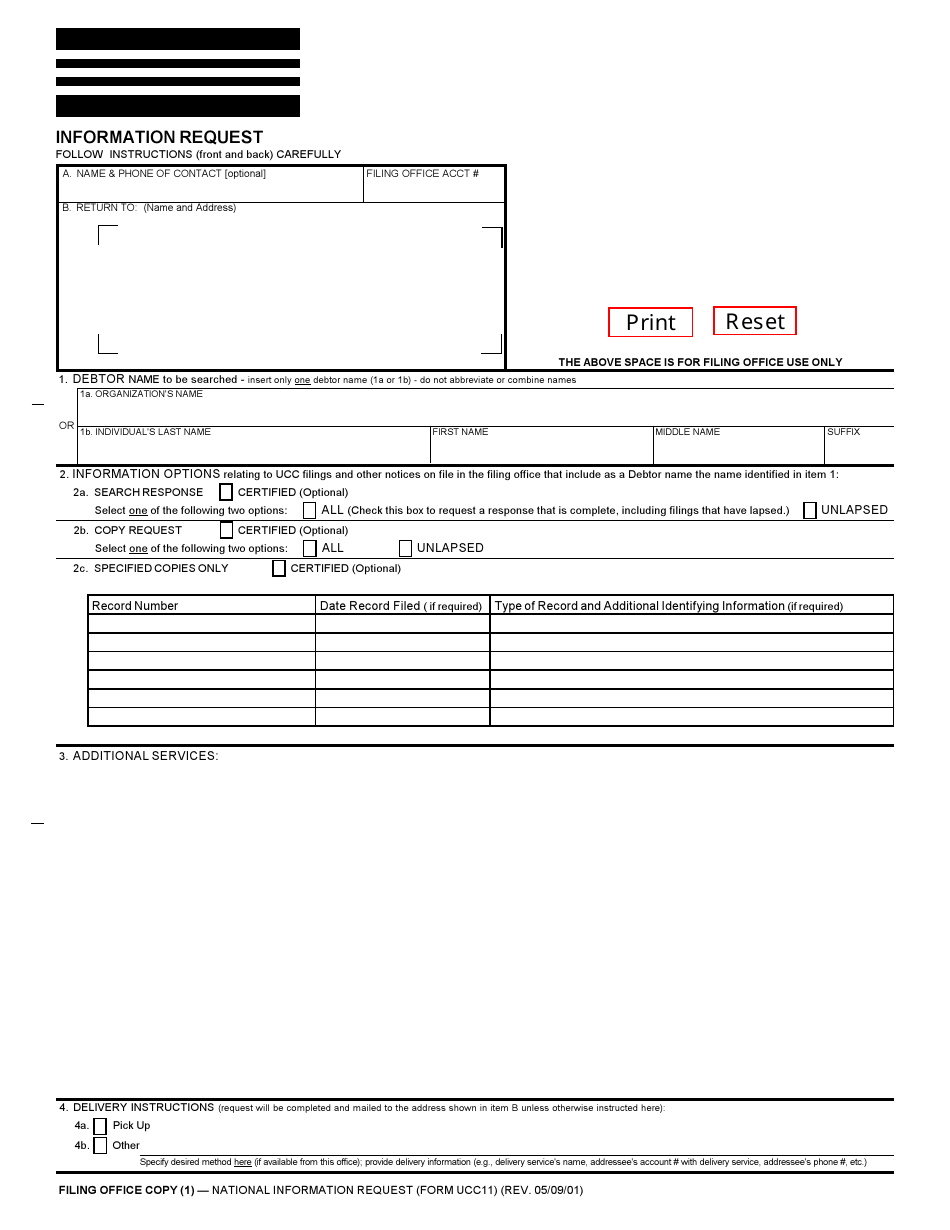 Form UCC11 - Fill Out, Sign Online and Download Fillable PDF ...