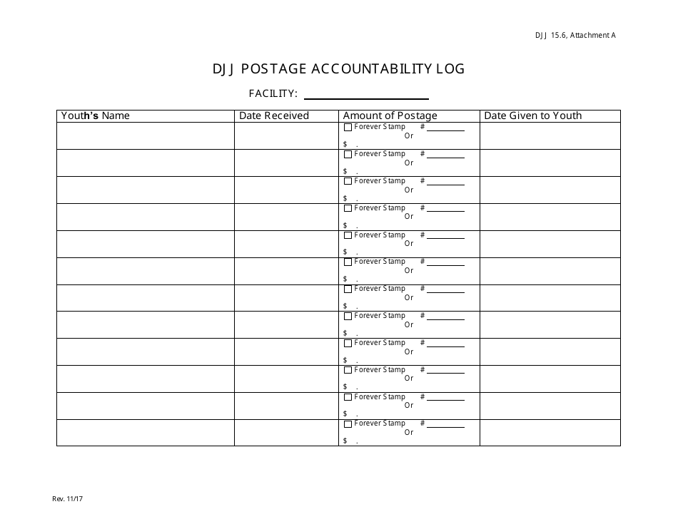 Georgia (United States) DJJ Postage Accountability Log - Fill Out, Sign ...