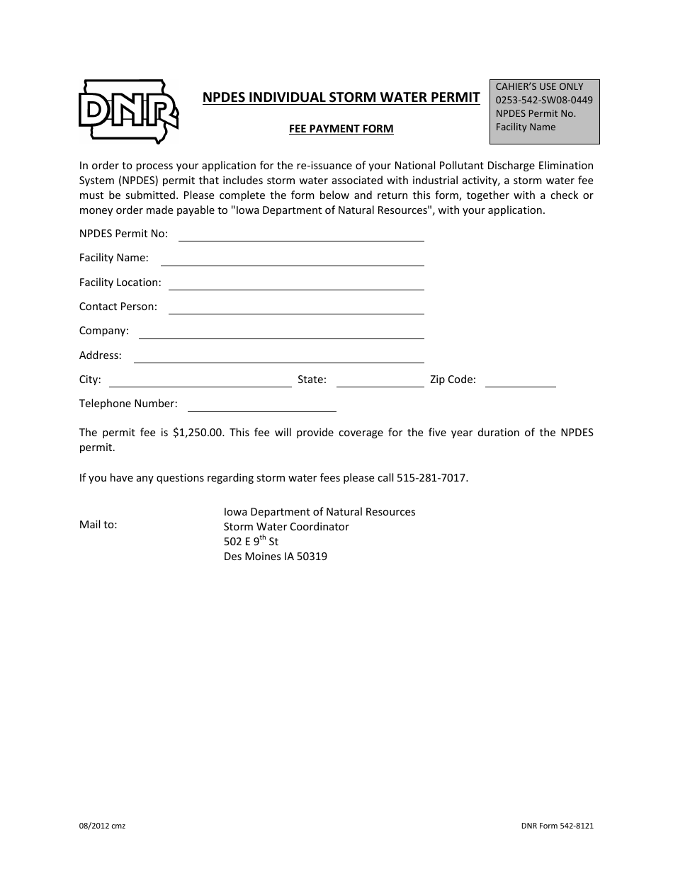 DNR Form 542-8121 - Fill Out, Sign Online and Download Fillable PDF ...