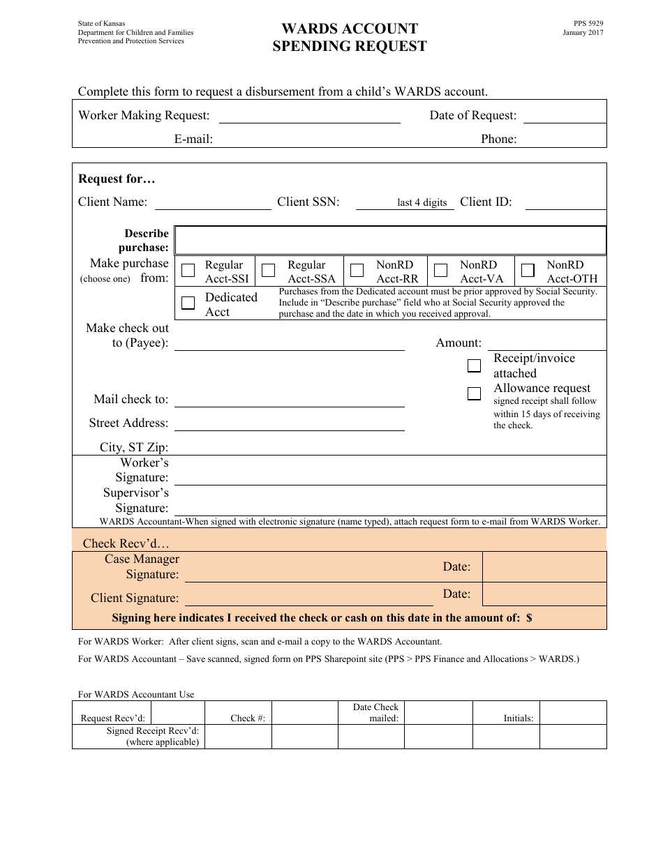 Form PPS5929 - Fill Out, Sign Online and Download Printable PDF, Kansas ...