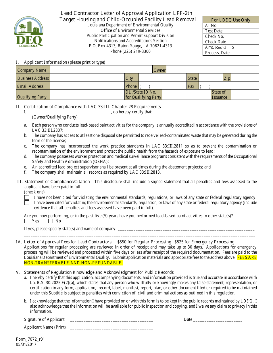 Form LPF-2TH (7072) - Fill Out, Sign Online and Download Printable PDF ...