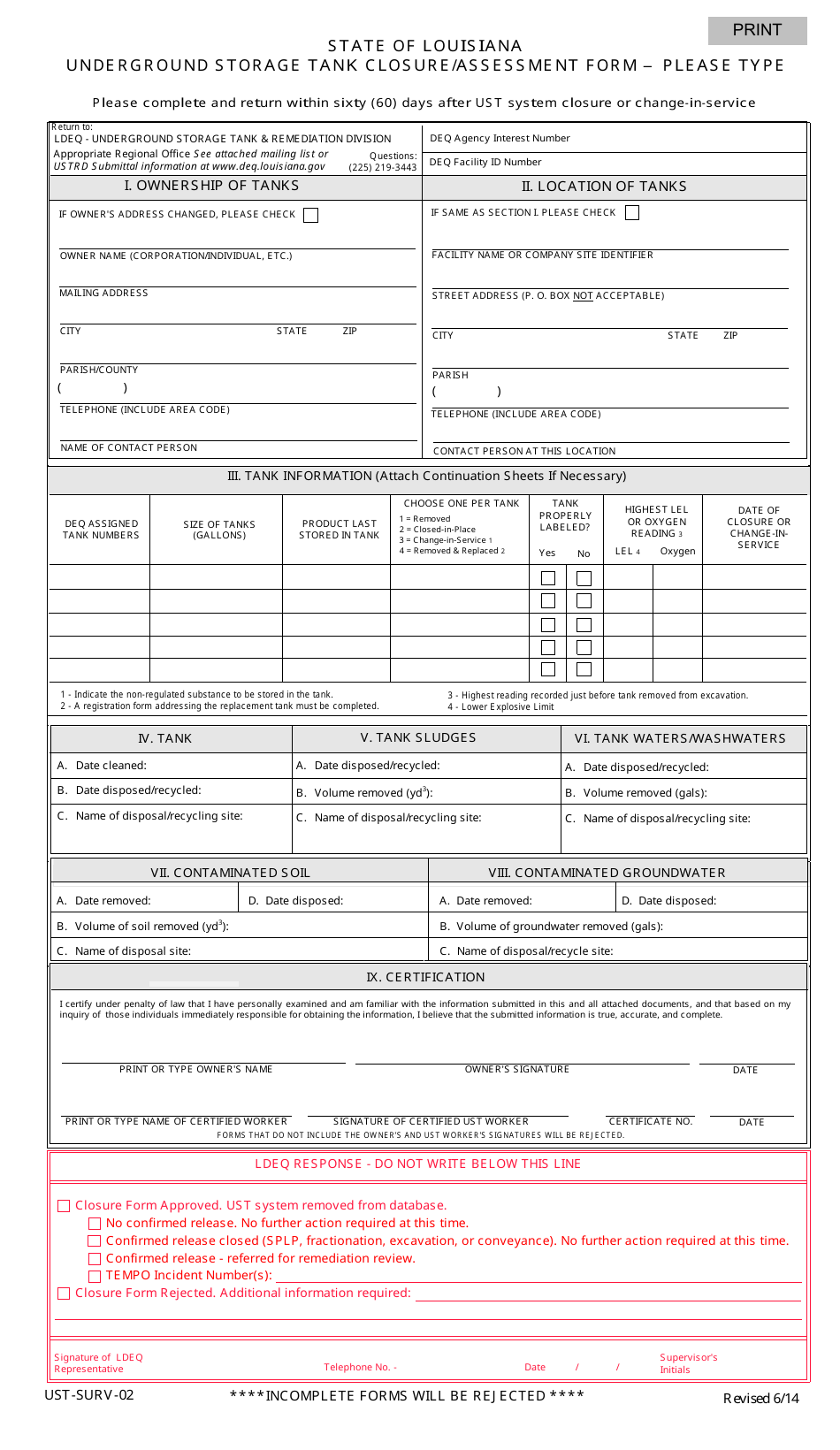 Form UST-SURV-02 - Fill Out, Sign Online and Download Fillable PDF ...