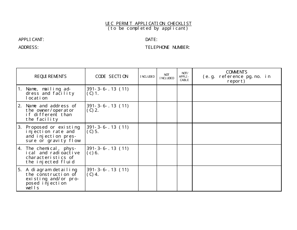 Georgia (United States) Uic Permit Application Checklist Form - Fill ...