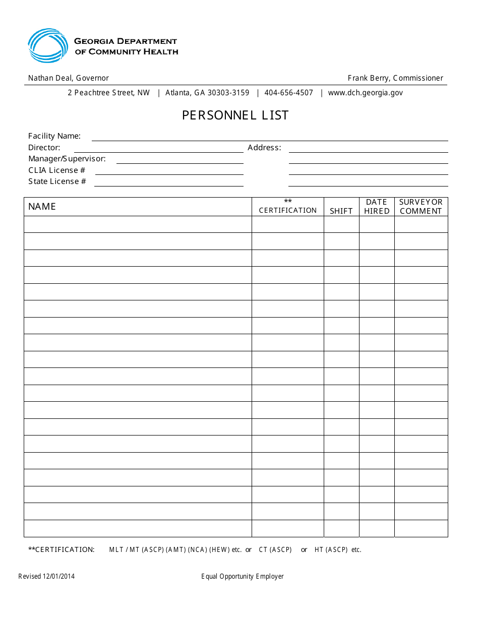 Georgia United States Personnel List Form Fill Out Sign Online And georgia-united-states-personnel-list-form-fill-out-sign-online-and