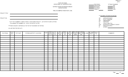 Form MTRB LG-1 Download Printable PDF or Fill Online Field Compaction ...