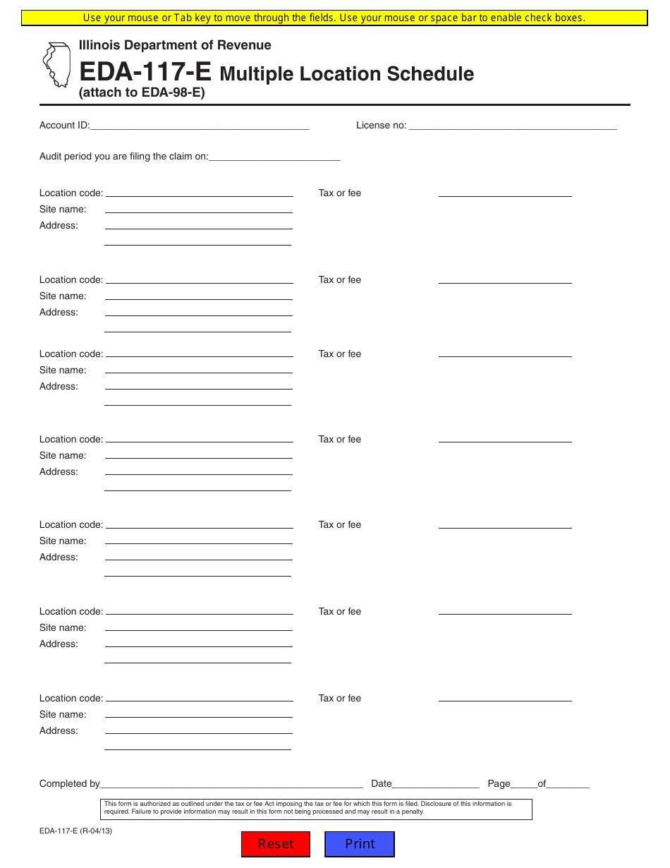 Form EDA-117-E - Fill Out, Sign Online and Download Fillable PDF ...