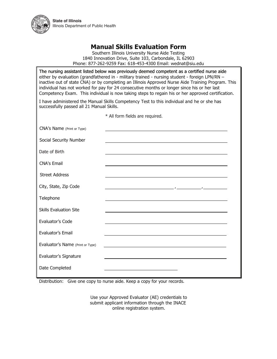 Illinois Manual Skills Evaluation Form - Fill Out, Sign Online and ...